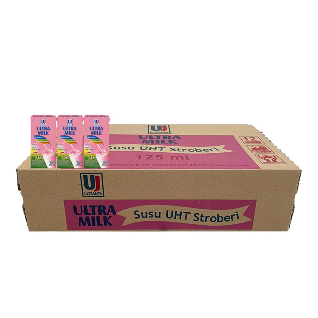 Jual ULTRA MILK Susu UHT Stroberi 40x125ml (1 karton) Exp JULI 2026 ...