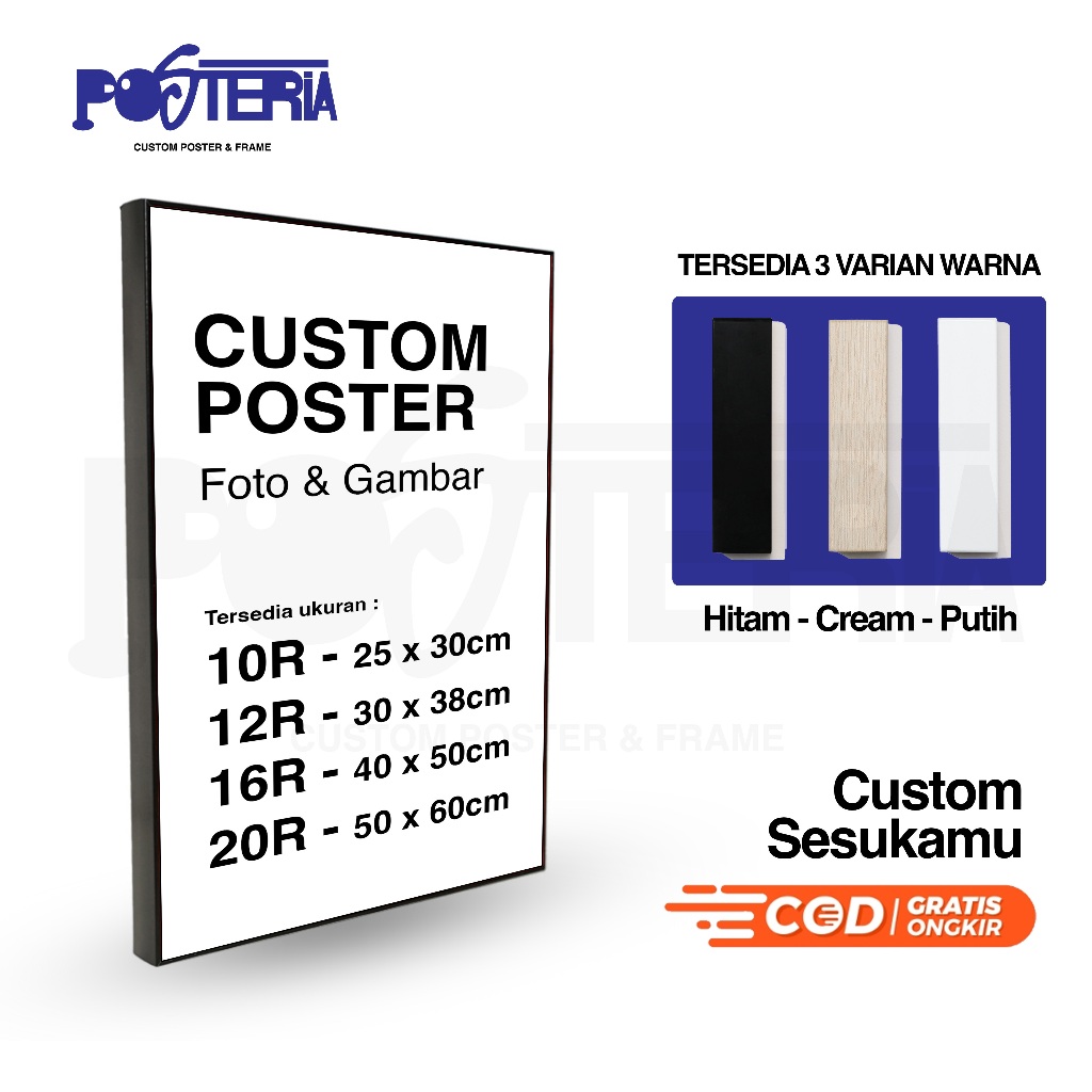 Jual Poster Frame Blok Custom Bebas Desain Hiasan Dinding Aesthetic ...