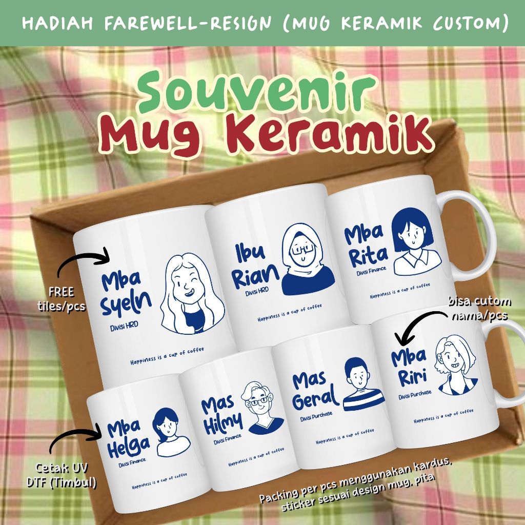 Jual Souvenir Resign Farewell Mug Keramik Custom Nama | Mug Souvenir UV ...