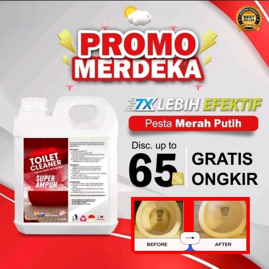 Jual TOILET CLEANER 1 LITER Cairan Pembersih Kerak Kamar Mandi Toilet ...