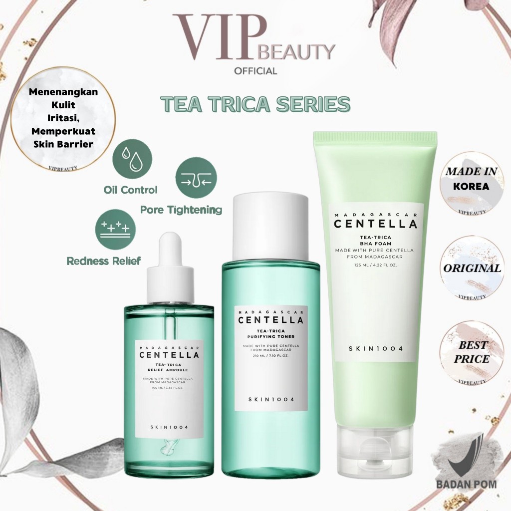 Jual SKIN1004 Madagascar Centella Tea-Trica Relief Ampoule 100ml | Purifying Toner 210ml | BHA ...