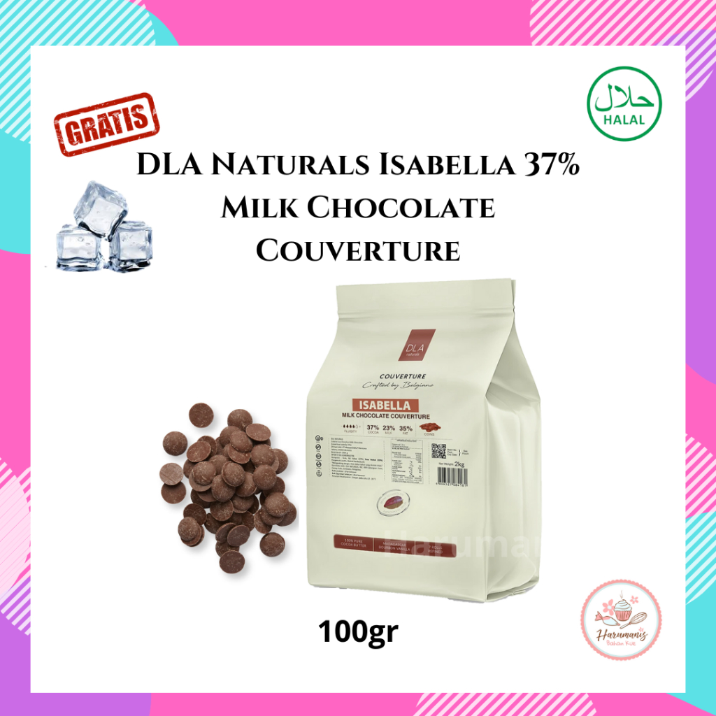 Jual DLA Naturals Isabella 37% Milk Chocolate Coverture 100gr | Shopee ...