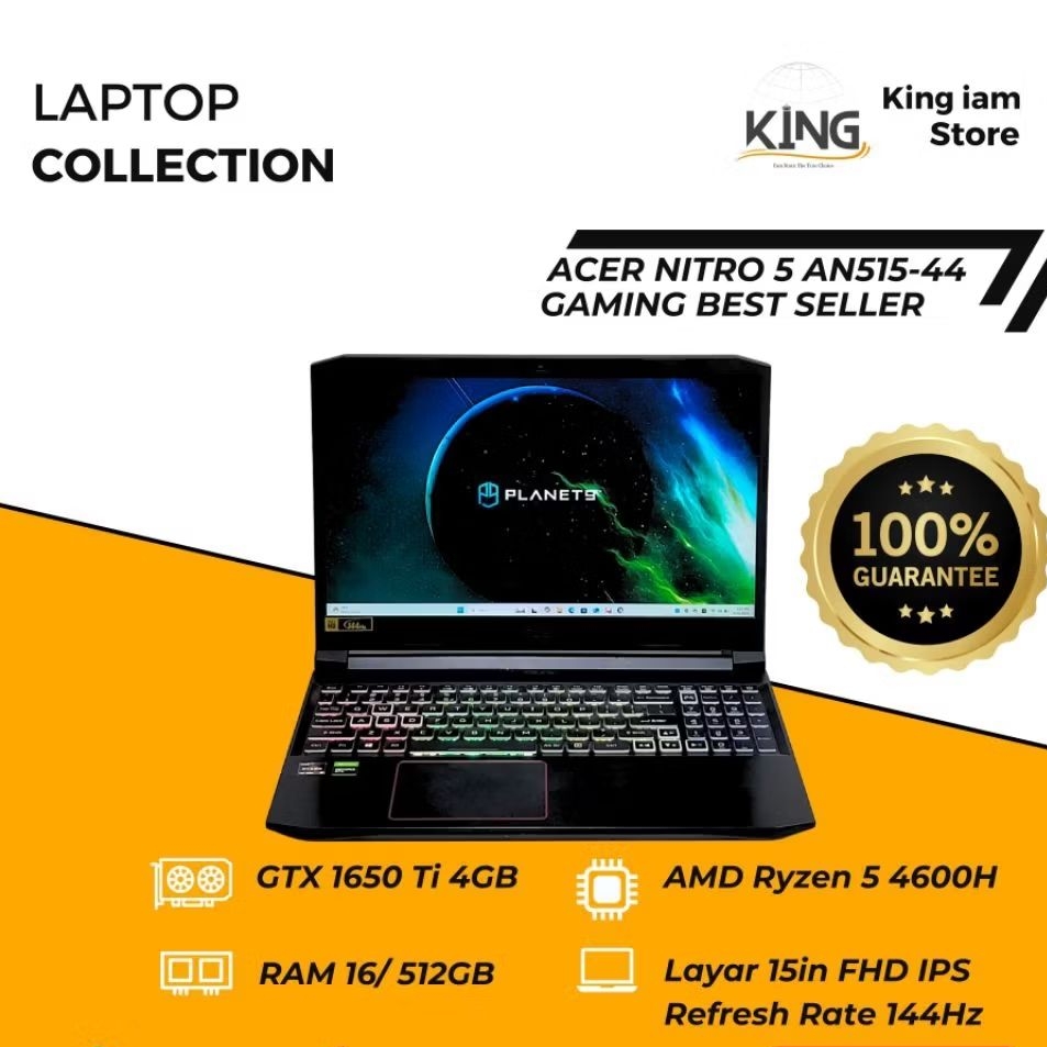 Jual Laptop Gaming Acer Nitro 5 AN515-44 | Ryzen 5 + GTX1650Ti | Layar ...