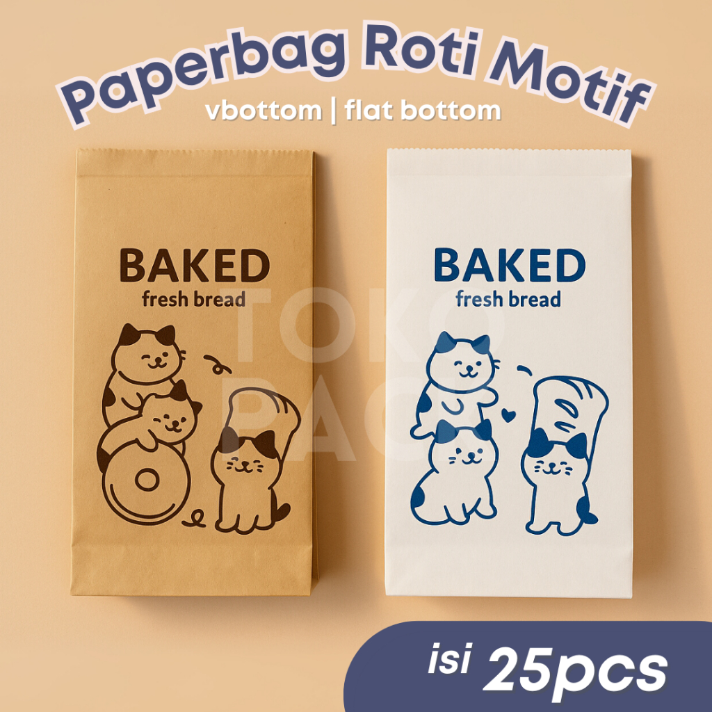 Jual (25 PCS) PAPER BAG ROTI MOTIF CUSTOM AESTHETIC KOREA | Shopee ...