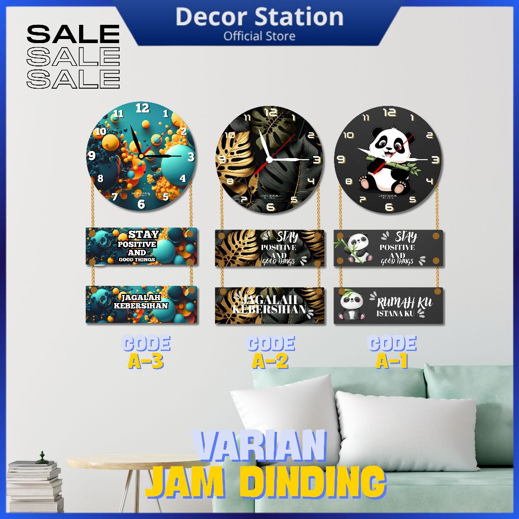 Jual JAM DINDING AESTETIC | VARIAN JAM DINDING DENGAN RANGKAIAN KATA ...