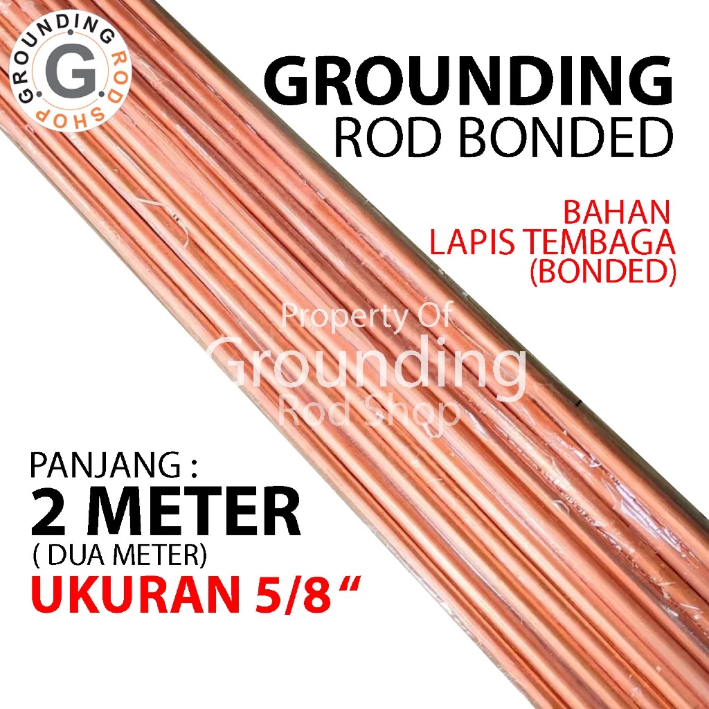 Jual Rod Bonded 5/8 x 2 Meter Bahan Lapis Tembaga / Stik Rod Grounding ...