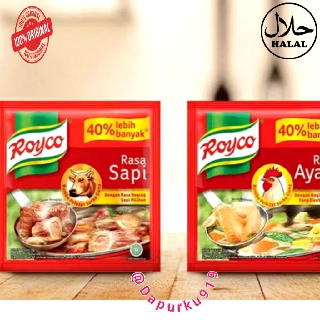 Jual Royco Kaldu Rasa Ayam & Rasa Sapi Sachet 8g – Bumbu Masak Instan ...