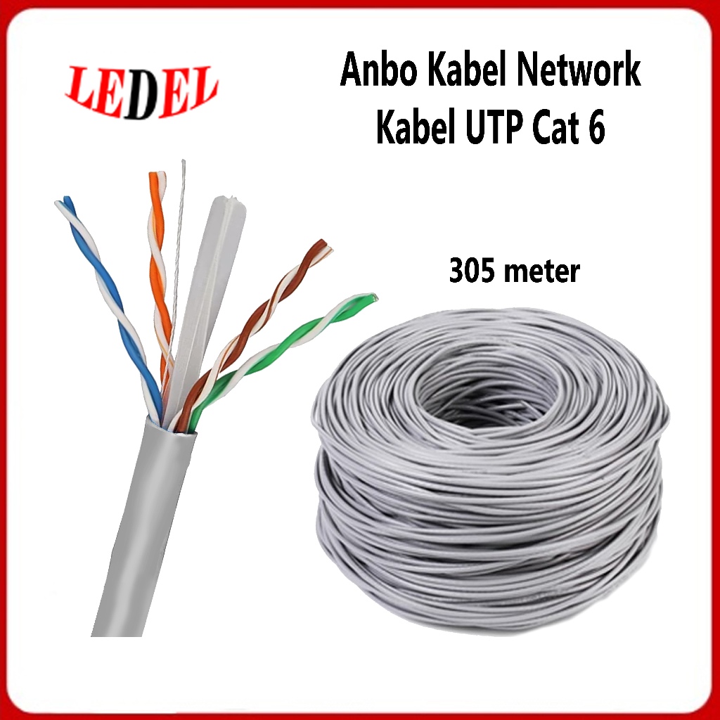 Jual Anbo Kabel network 305m tembaga kabel LAN UTP CAT 6 kabel jaringan ...