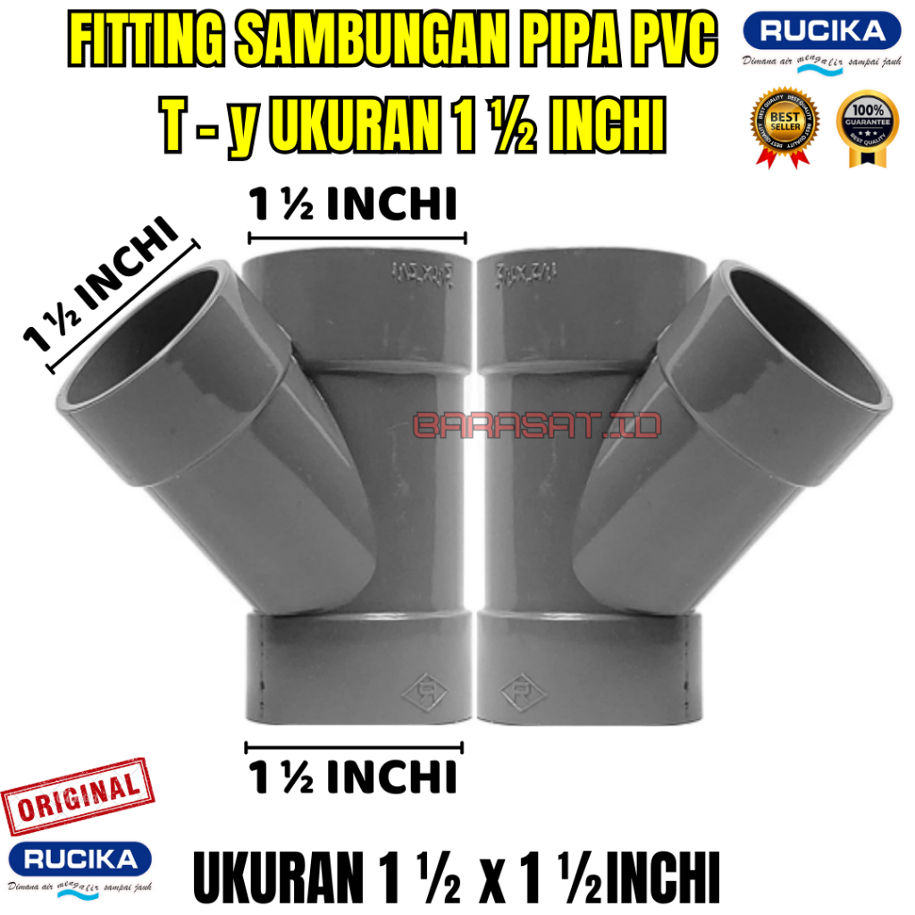 Jual Pipa Fitting T Y Ukuran 1 1/2 x1 1/2 Inchi 45 Derajat Sambungan ...
