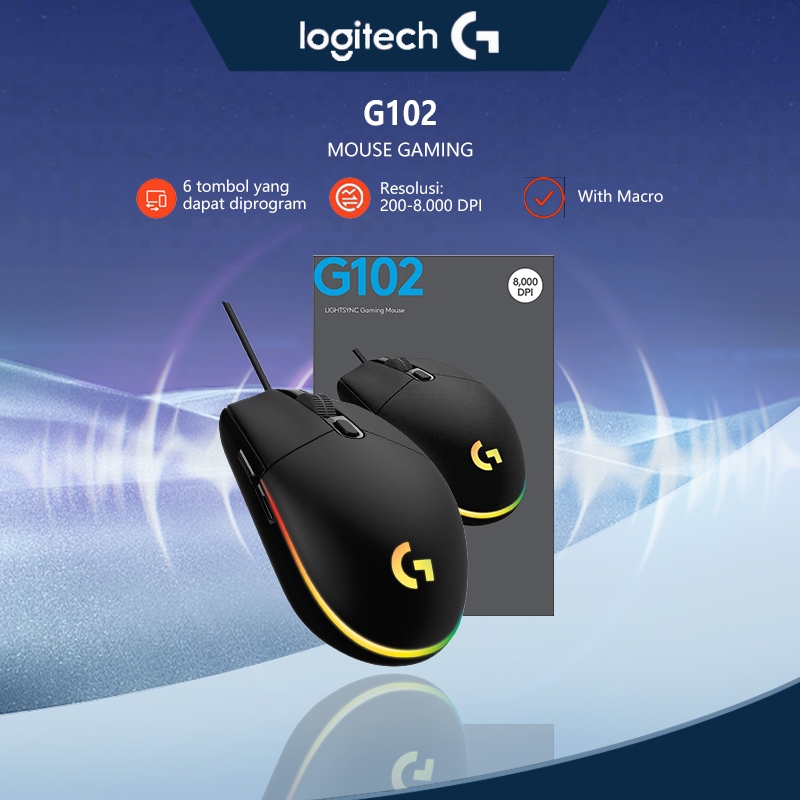 Jual Logitech G102 Mouse Gaming Wired RGB Lightsync with Macro 100% Original- White,Black,Blue ...