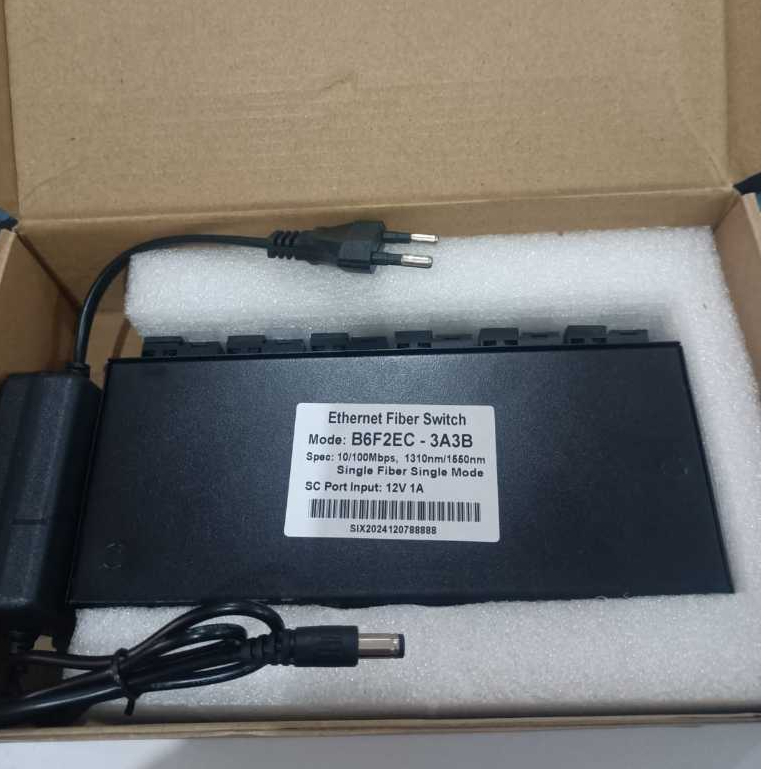 Jual Media Converter 6 Port FO Switch Fiber Optic 6 Port SC 100 Mbps ...