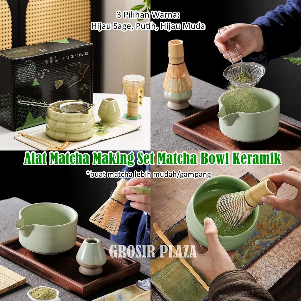 Jual 4/5Pcs Alat Matcha Making Set Matcha Bowl Keramik /Pengaduk Matcha ...