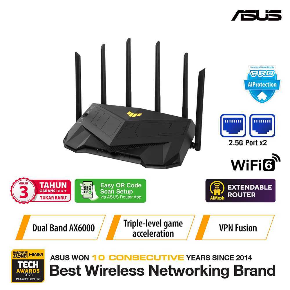 Jual ASUS ROUTER TUF GAMING AX6000 WIFI 6 802.11AX AX6000 DUAL-BAND ...