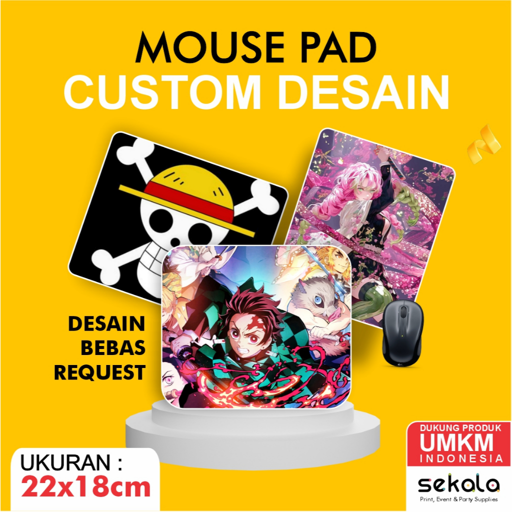 Jual CUSTOM DESAIN Mouse Pad / Demon Slayer / One Piece / BTS ...