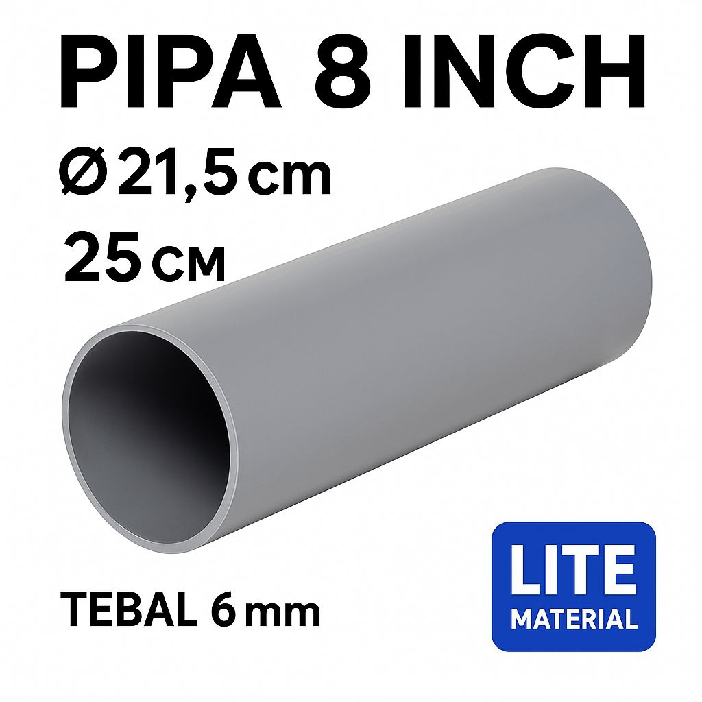 Jual Potongan Pipa PVC 8 Inch AW Abu-Abu Panjang 25 cm – Ø21,5cm Tebal ...