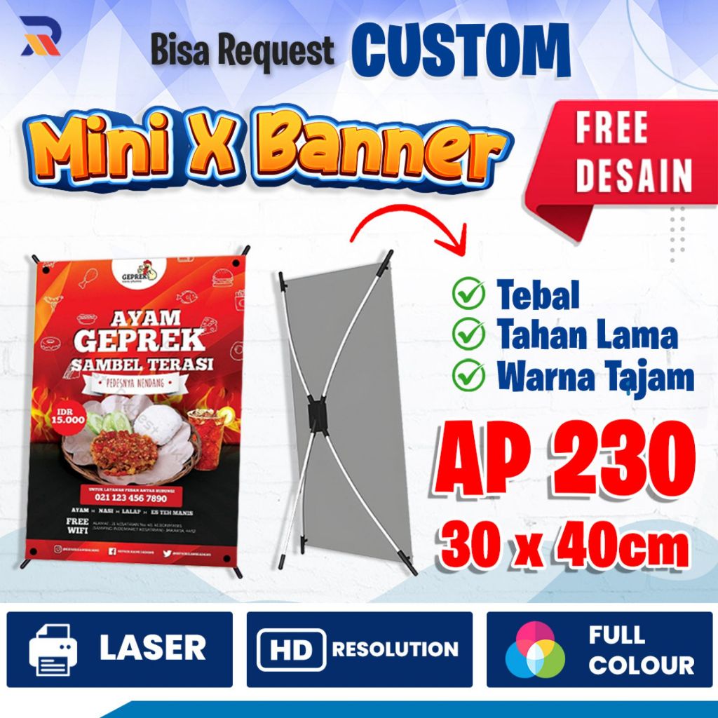 Jual Mini X Banner Custom | Cetak Mini X Banner Ukuran A3, A4, A5 ...