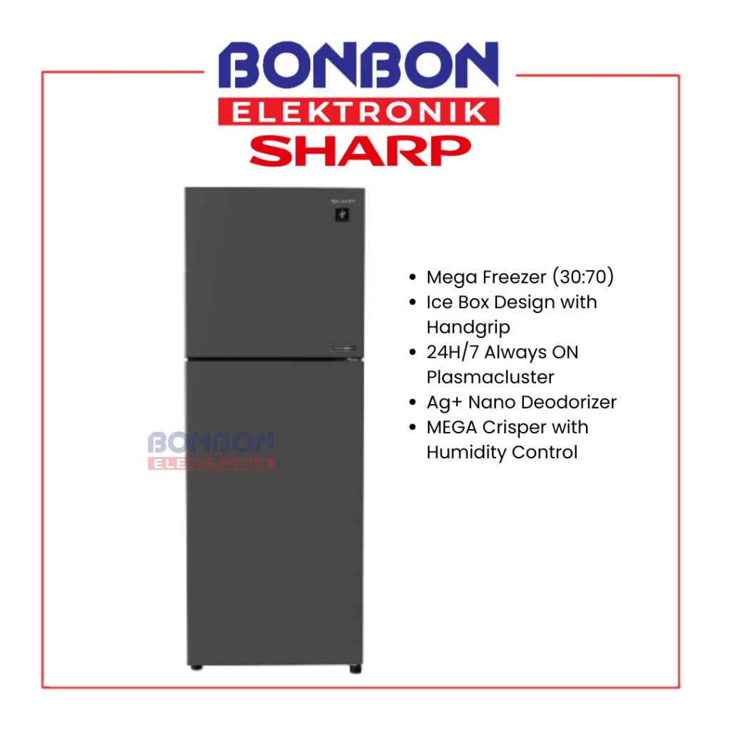 Jual SHARP Kulkas 2 Pintu 306L SJ-386SI-DS Dark Silver - Plasmacluster ...
