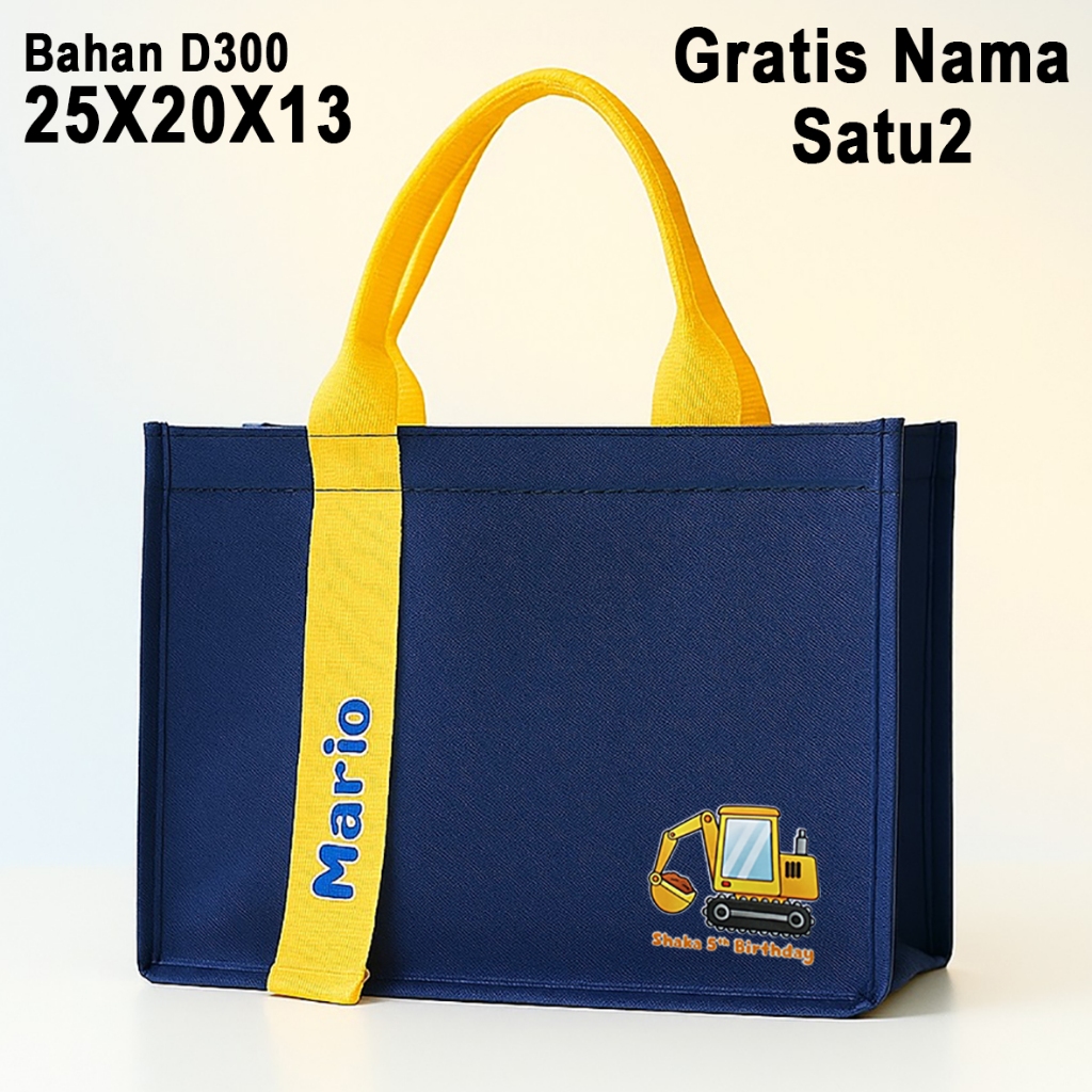 Jual Tas Hampers Premium Ulang Tahun anak custom Excavator Bahan D300 ...