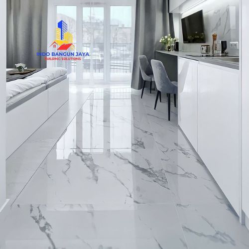 Jual granit lantai/dinding motip marmer polish putih 60x120 | Shopee ...