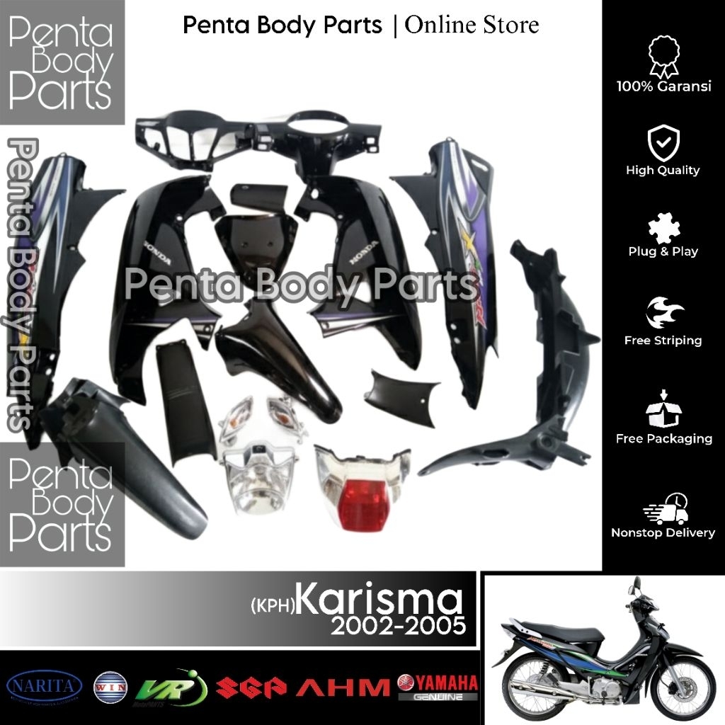Jual Full Cover Body Hitam Karisma (KPH) - Ful Set Bodi Plus Lampu ...