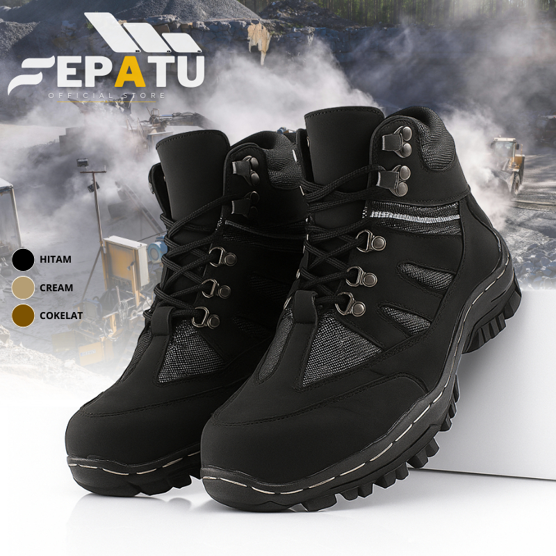 Jual BOS SEPATU - Sepatu Safety Pria Boots Armor Ujung Besi Outdoor ...
