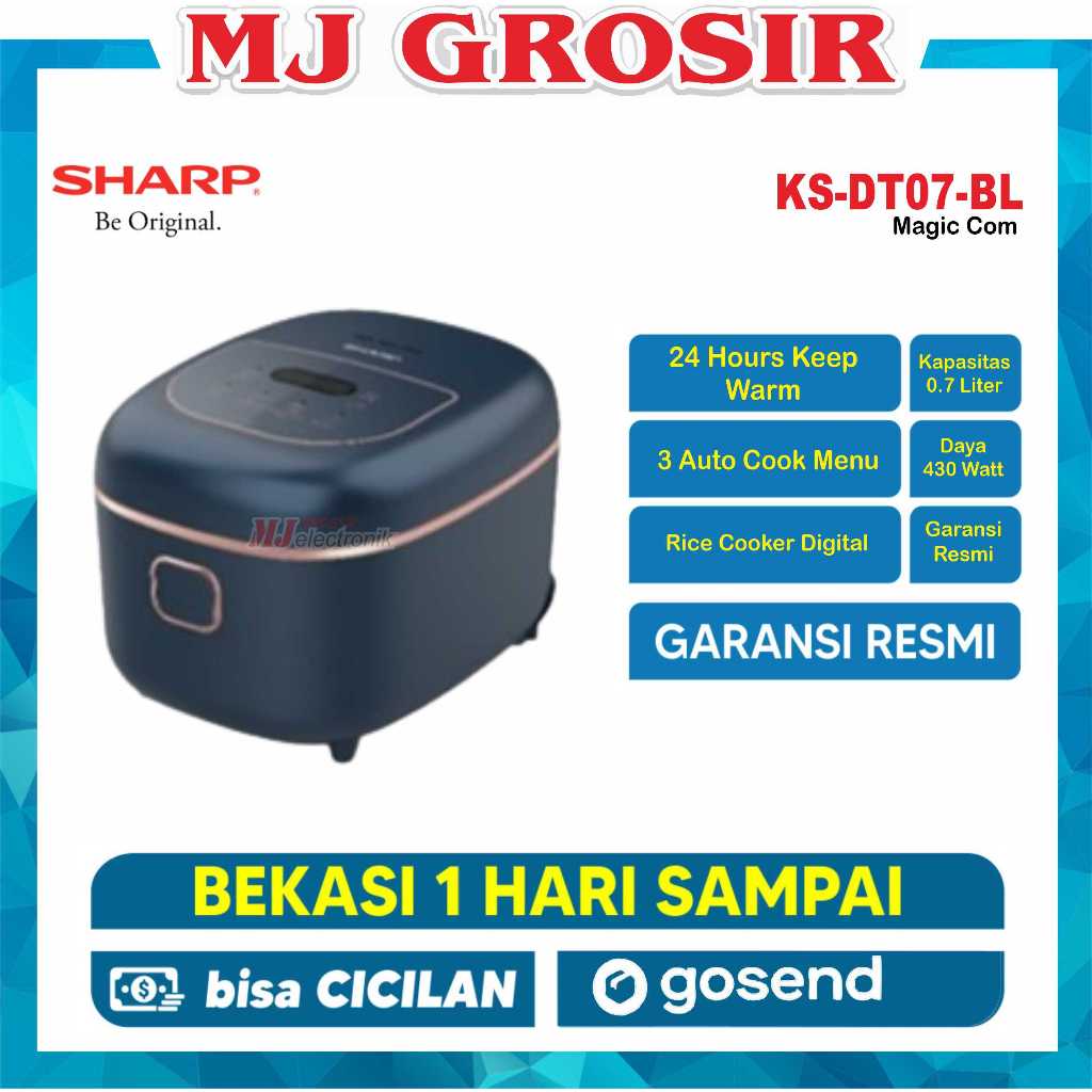 Jual Sharp Rice Cooker Digital 0.7L KS-DT07-BL KS DT07 Blue ﻿﻿3 Auto ...