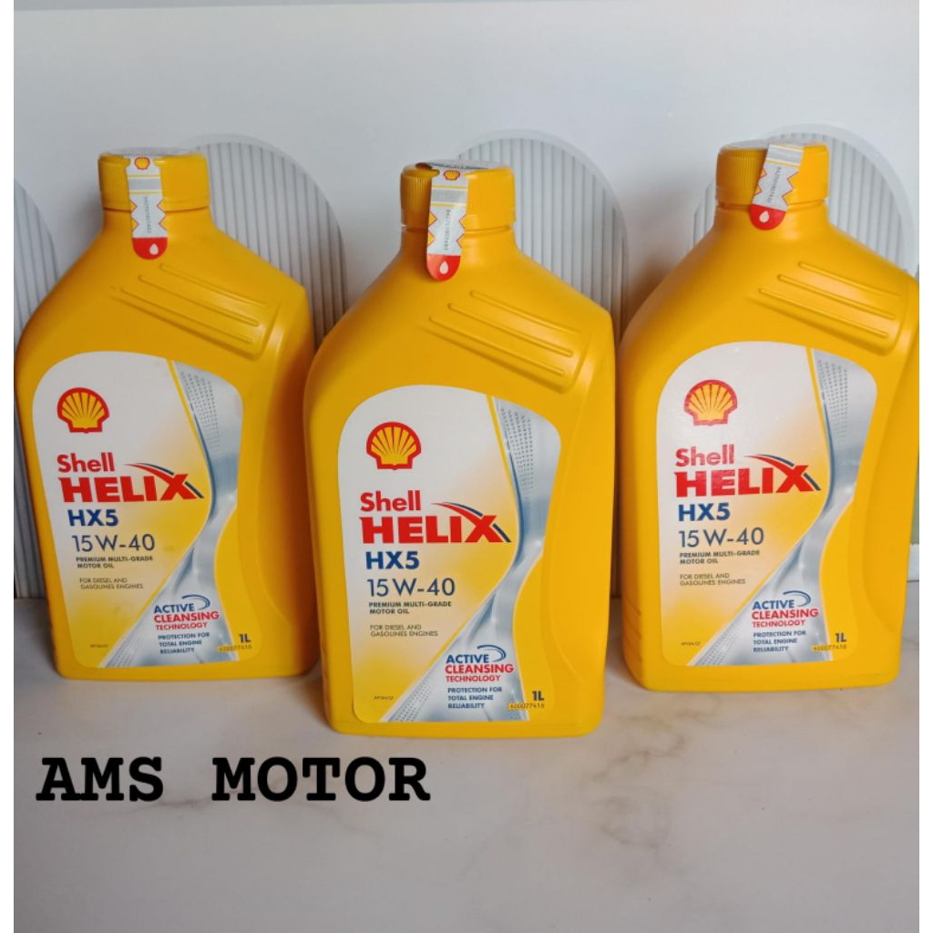 Jual OLI SHELL HELIX HX5 1 Liter PELUMAS OLI MESIN MOTOR HELIX HX5 SAE ...