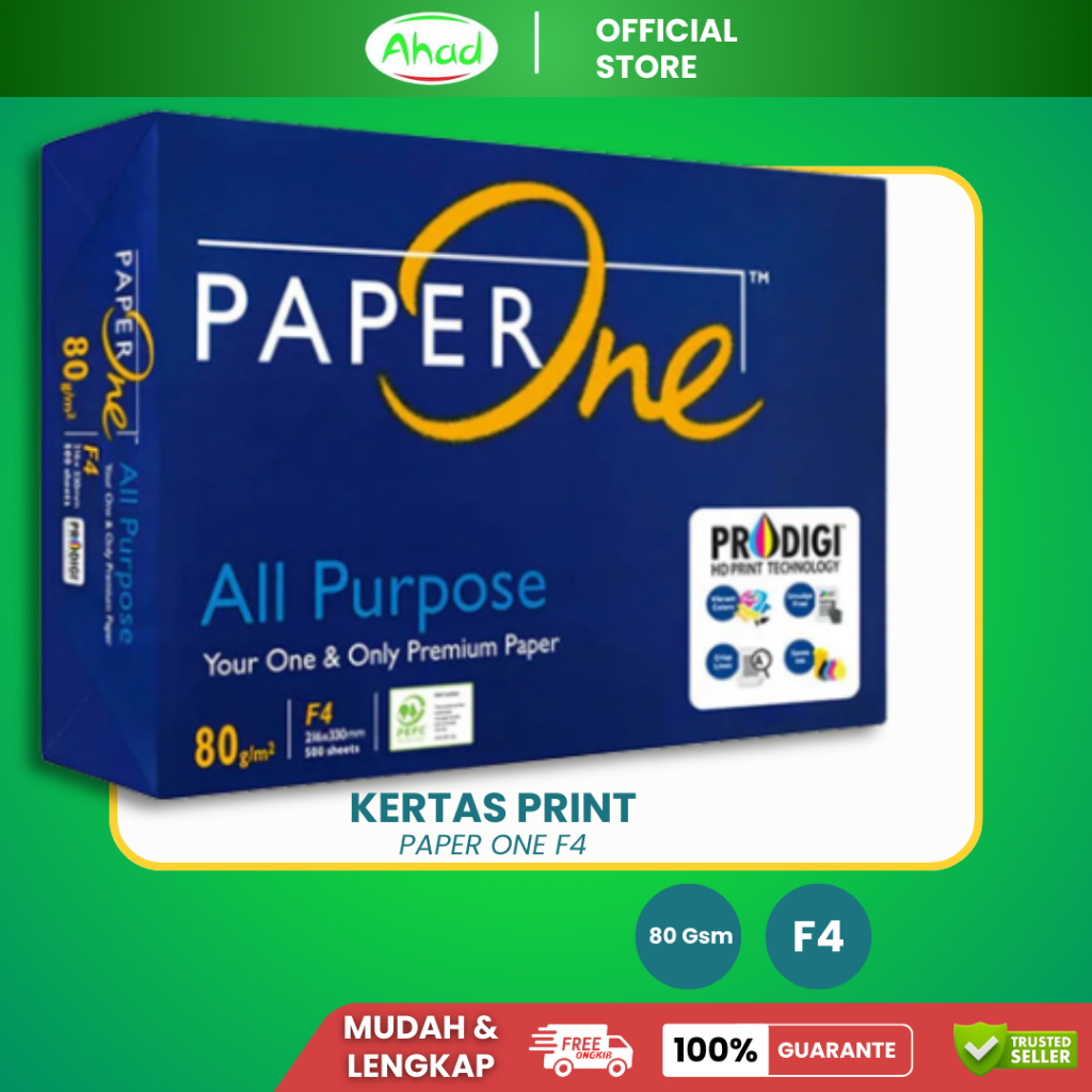 Jual Paper One Kertas HVS F4 80gsm | 1 Rim Isi 500 Lembar | Kertas HVS ...