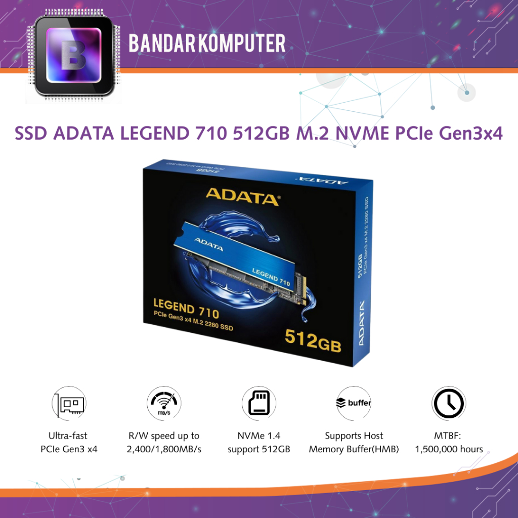 Jual SSD ADATA LEGEND 710 512GB M.2 NVME PCIe Gen3x4 | Shopee Indonesia