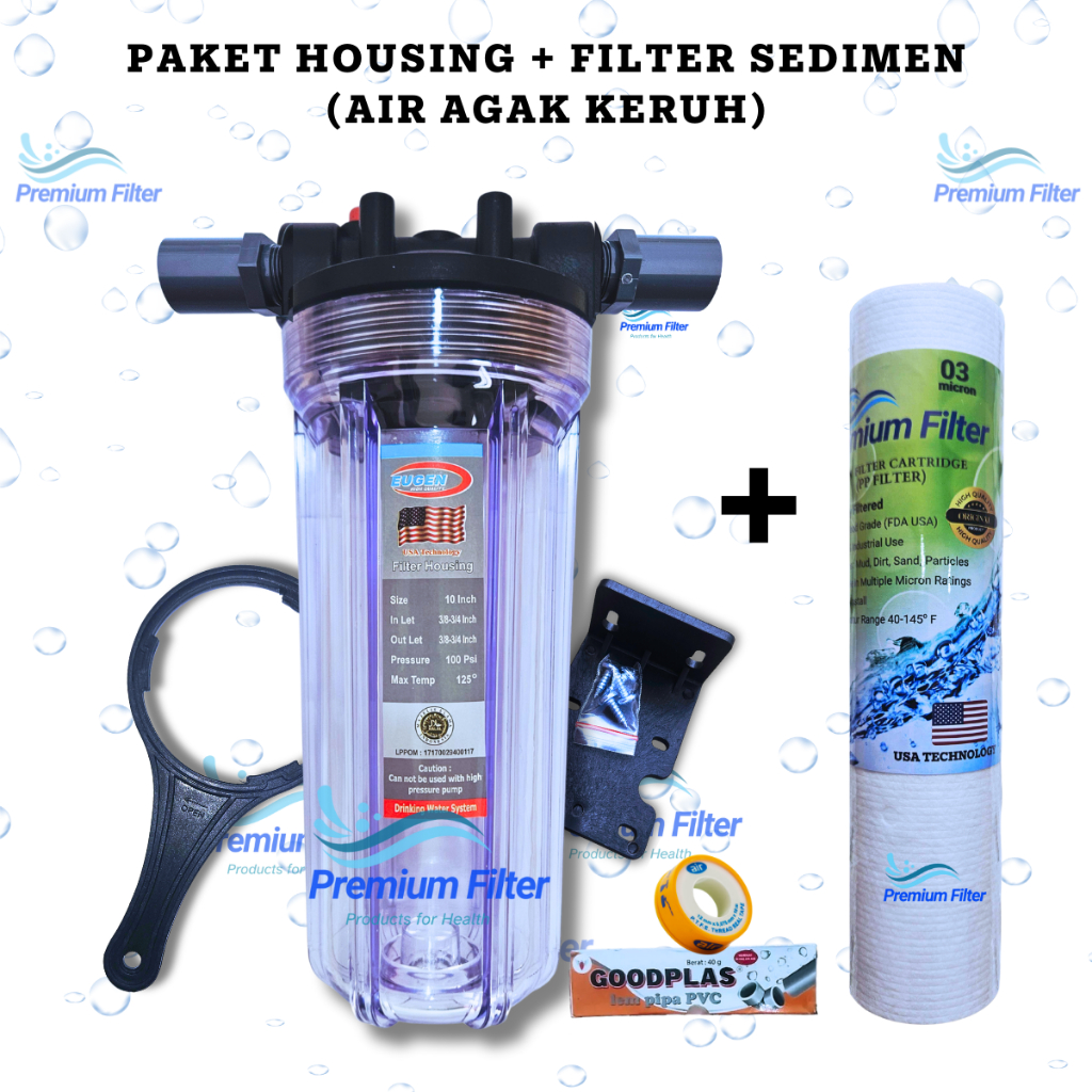 Jual PAKET FILTER AIR SUMUR PDAM TOREN AGAK KERUH 1 TAHAP FILTER ...