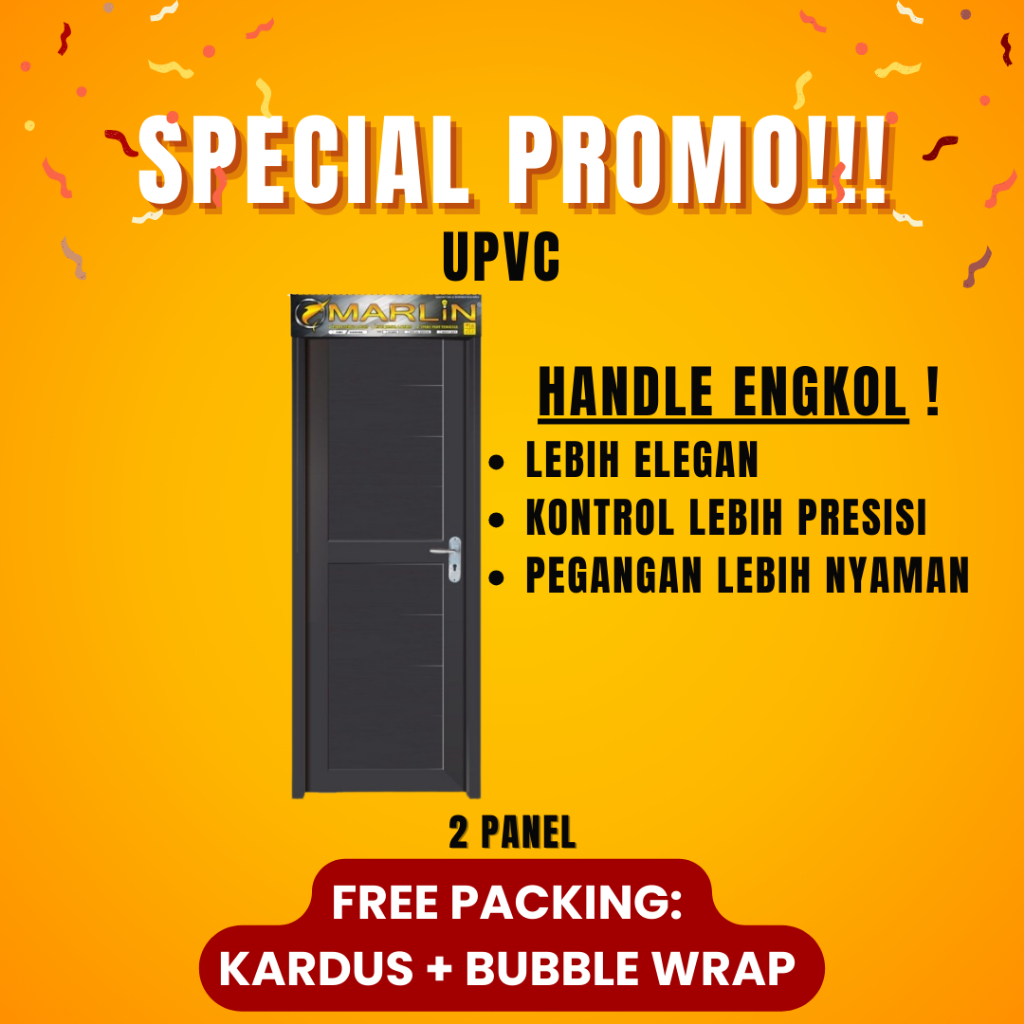 Jual PINTU KAMAR MANDI UPVC MARLIN HITAM 70x200 CM | Shopee Indonesia