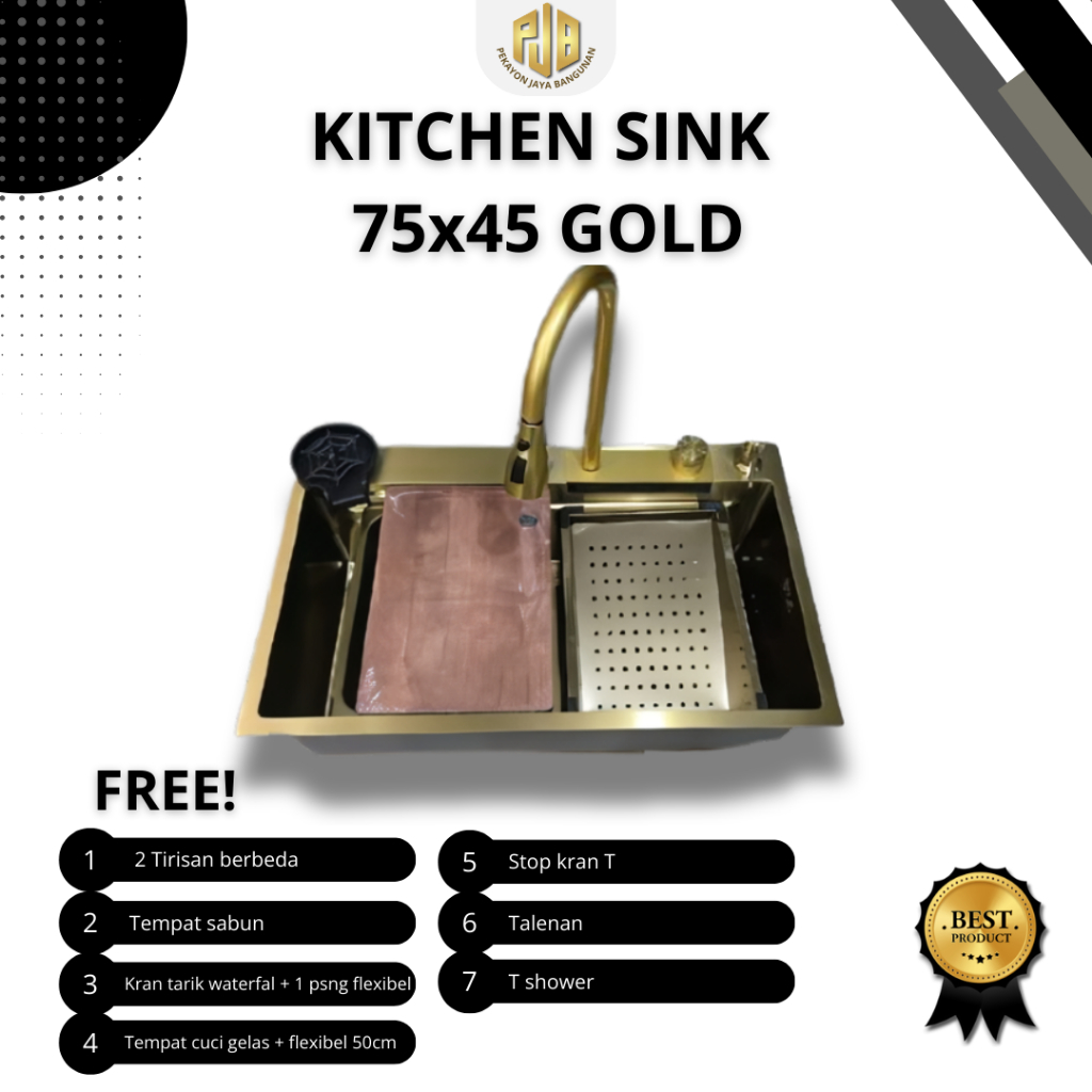 Jual Kitchen Sink Modern Ukuran 7545 Warna Gold | Shopee Indonesia