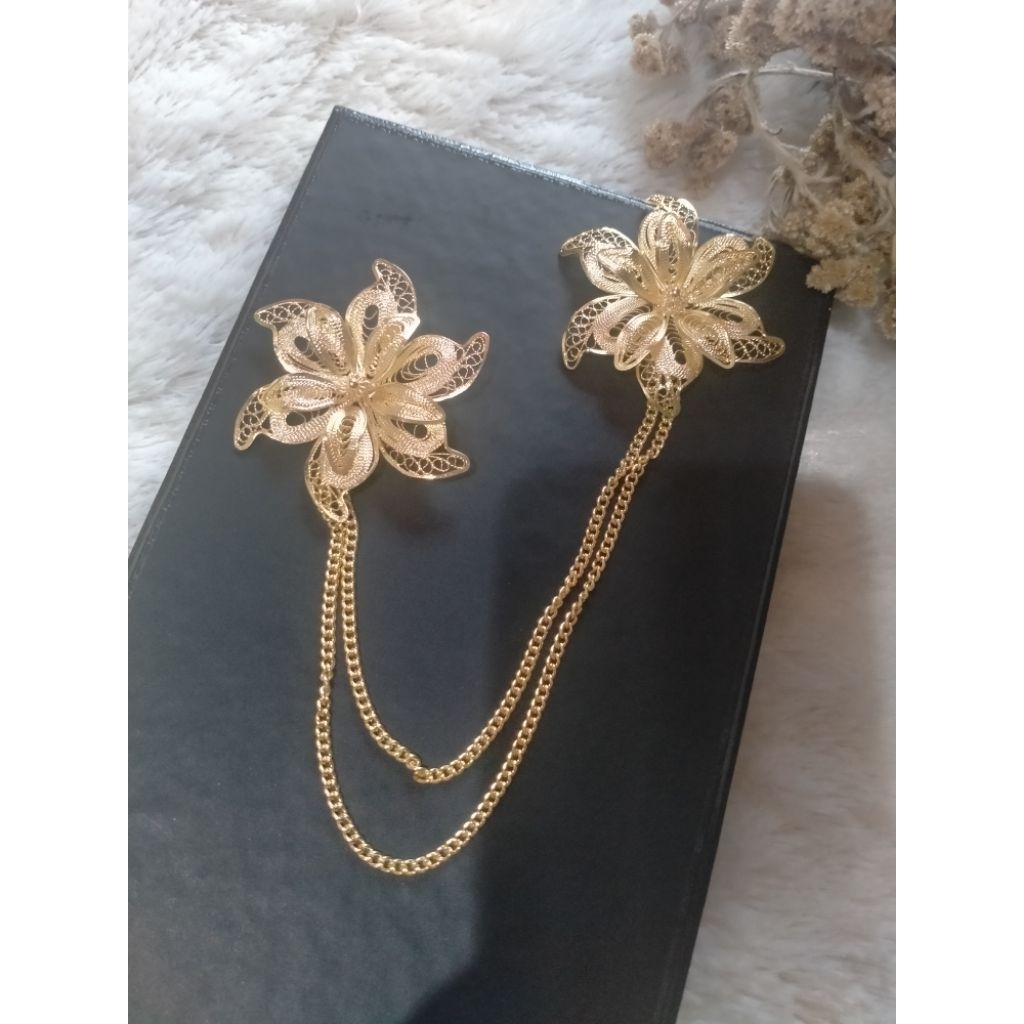 Jual bros emas susun dua handmade | Shopee Indonesia