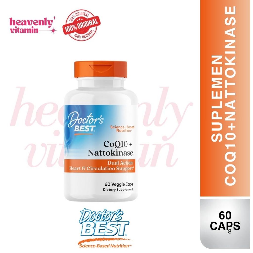 Jual Doctor’s Best CoQ10 100 mg + Nattokinase 2,000 FU - 60 Veggie Capsules, Non-GMO, Gluten ...