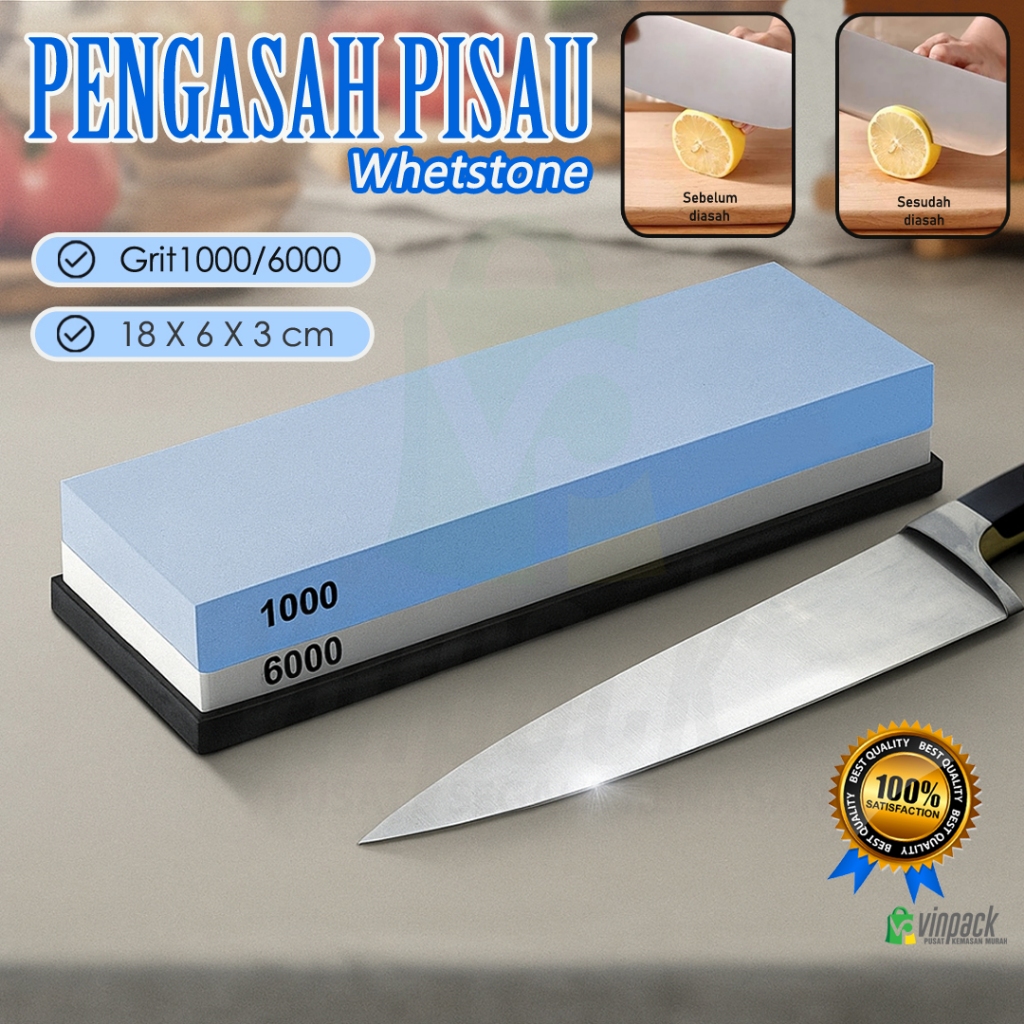 Jual Batu Pengasah Pisau Whetstone Knife Sharpener 1000 6000/ Alat Asah ...
