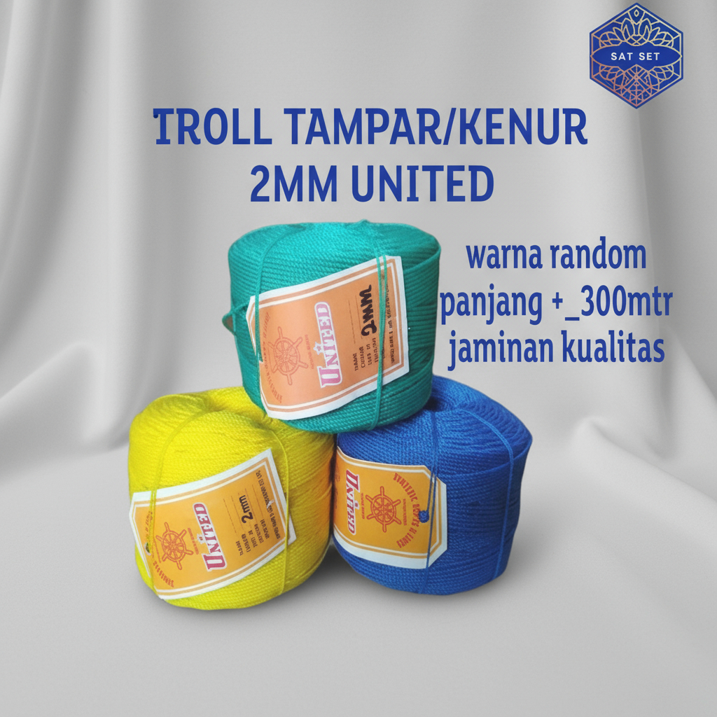 Jual UNITED TALI TAMBANG 2mm 1 ROLL/ TALI TAMBANG 2MM TALI KENUR 2MM ...