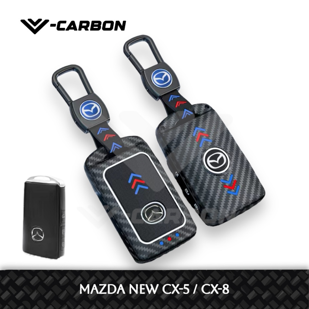 Jual V-Carbon ABS Key Cover Smartkey Casing Kunci New Mazda 3 / CX-5 ...