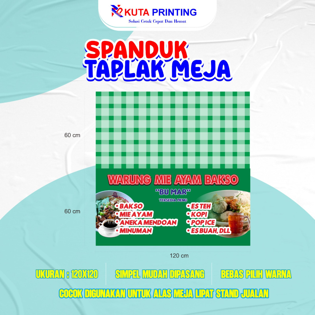 Jual Banner Taplak Meja Jualan untuk Meja Lipat Aesthetic 120X60X60CM ...