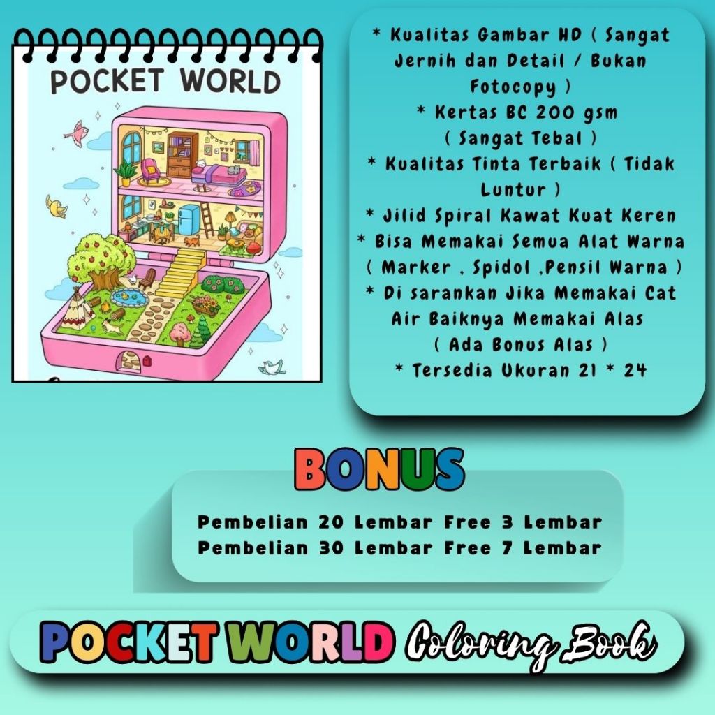 Jual POCKET WORLD To Spark Your Imagination Coloring Book Buku Mewarnai ...