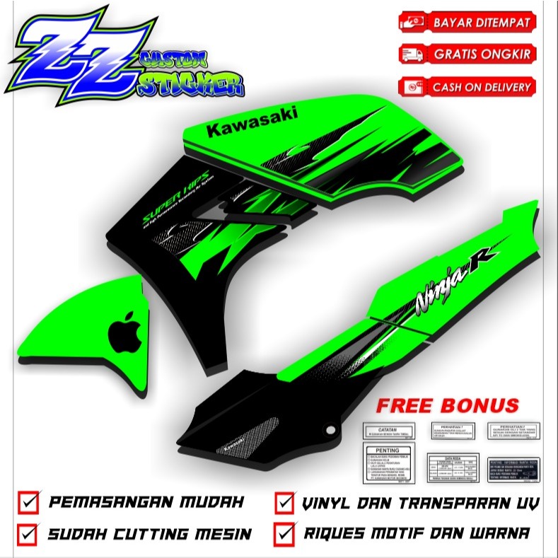 Jual sticker striping ninja R custom transparan UV (bisa riquest ...