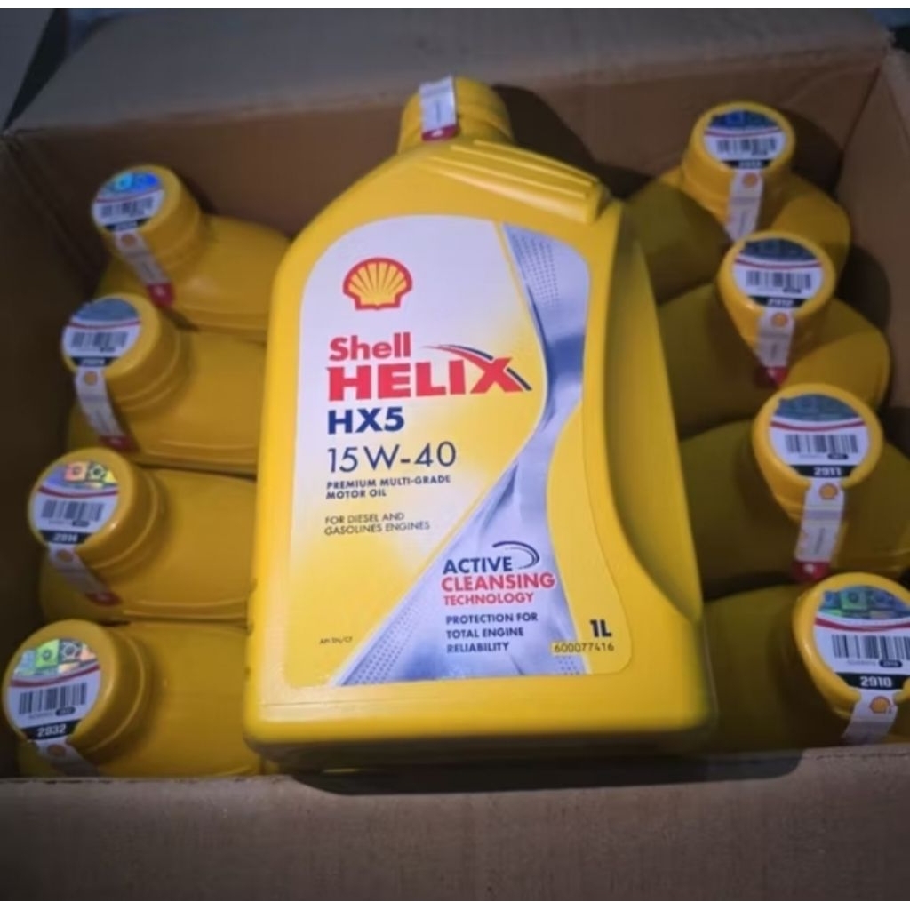 Jual (1DUS) OLI MESIN MOBIL OIL SHELL HELIX HX5 15W-40 1L 1 LITER ...