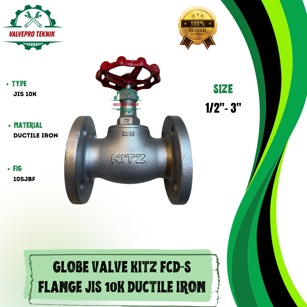 Jual GLOBE VALVE KITZ FCD-S 3/4" INCH FLANGE JIS 1OK DUCTILE IRON ...