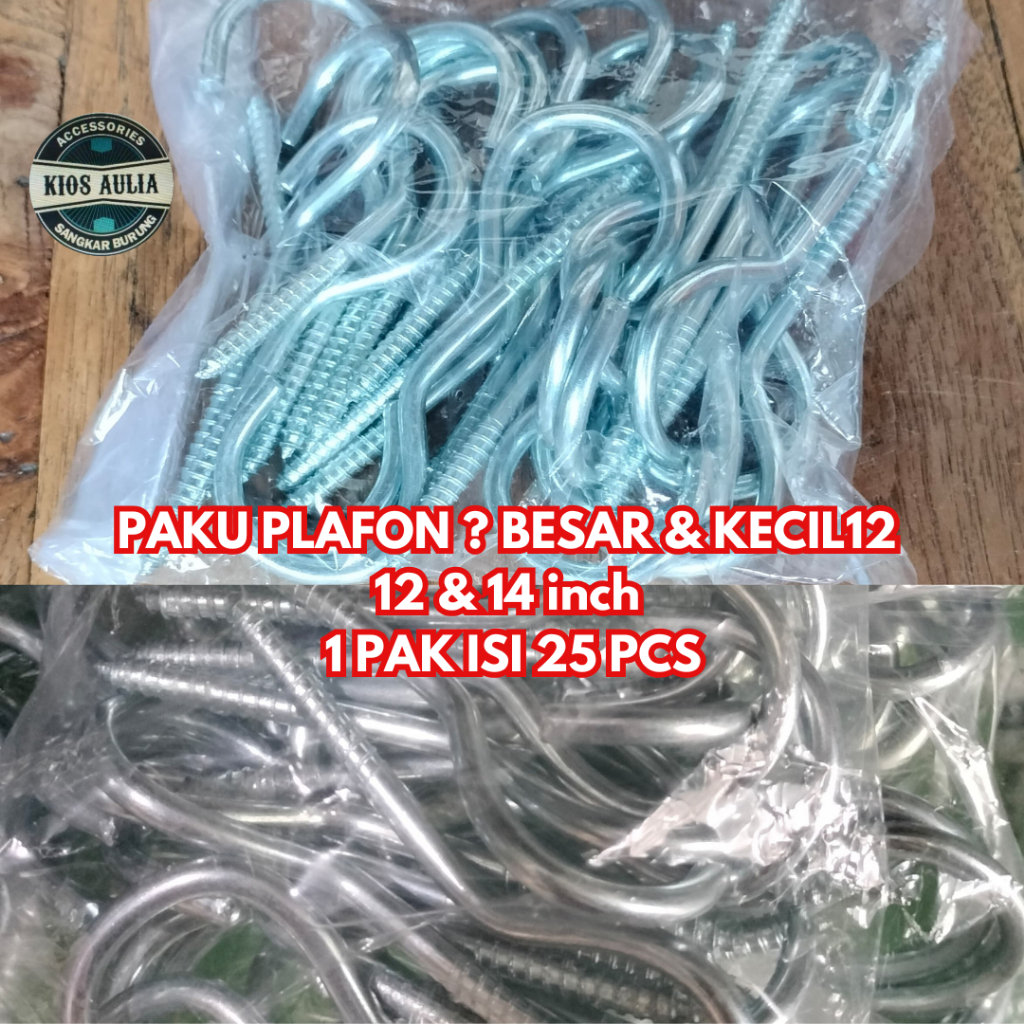 Jual 1 PAK ISI 25PCS GANTUNGAN PAKU PLAFON UKURAN BESAR 14inch KECIL ...
