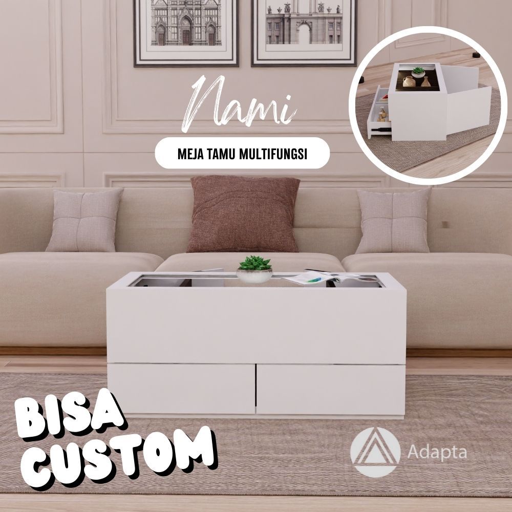 Jual Adapta - Meja Tamu Multifungsi - Meja Tamu Aesthetic Minimalis ...