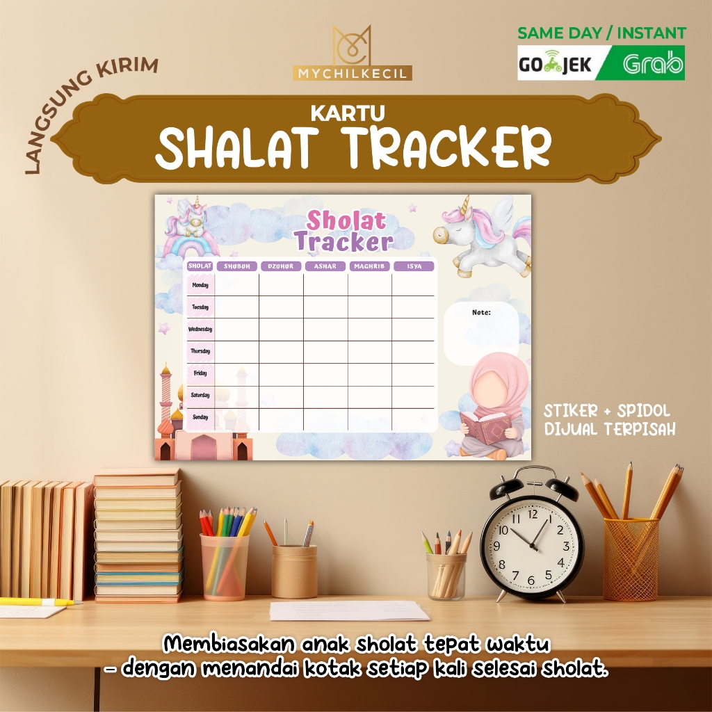 Jual SHOLAT CHECKLIST - WIPE CLEAN ( UKURAN A4 ) | WIPE AND CLEAN SALAT ...
