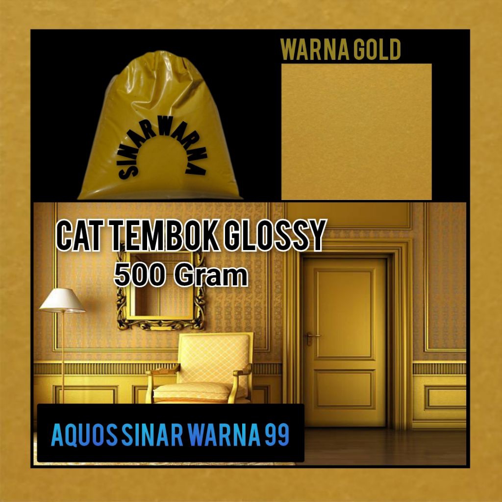 Jual 500 gram cat warna gold cat tembok glossy cat tembok anti air cat ...