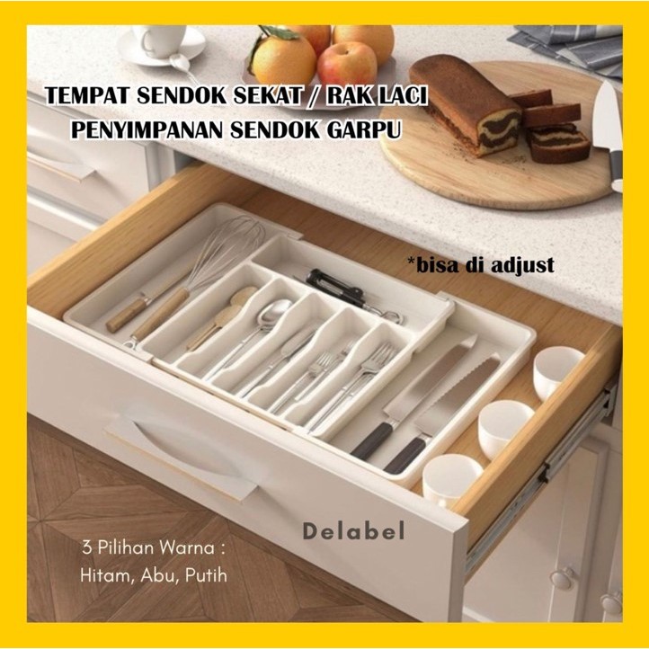 Jual Organizer Laci Sendok Garpu Spatula Pisau Peralatan Dapur / Rak ...