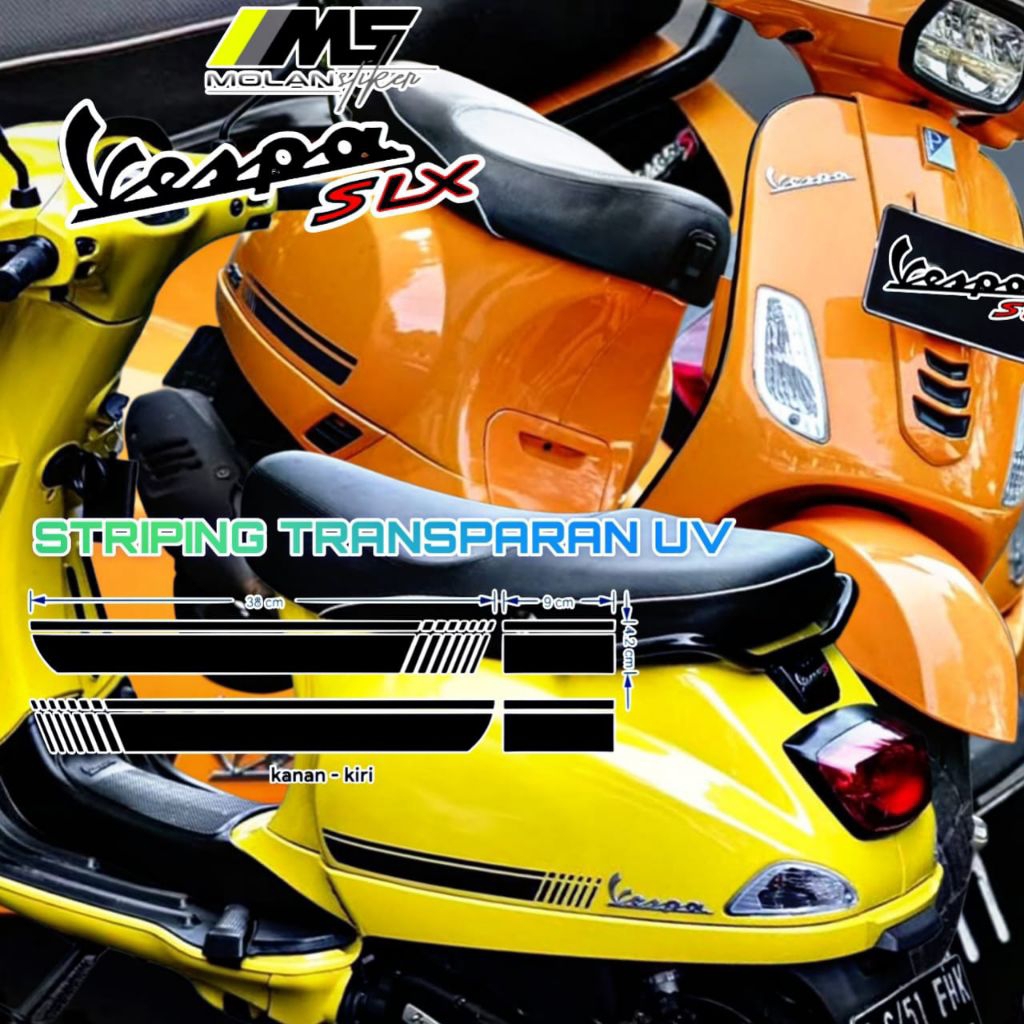 Jual Decal Sticker Striping Variasi Transparan Uv Vespa S 125 Iget Abs ...