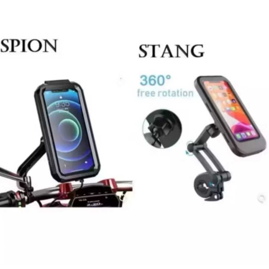 Jual Holder Phone Stand Dan Spion Motor Waterproof M3 6.7 Inch Tempat ...