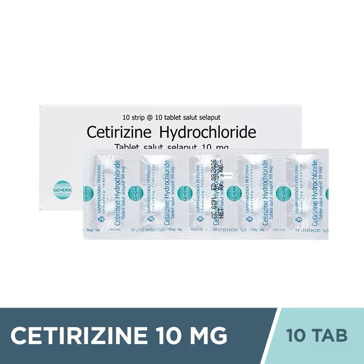 Jual 1 Strip Cetirizine 10 mg 10 Tablet - Obat Rhinitis dan Gatal ...